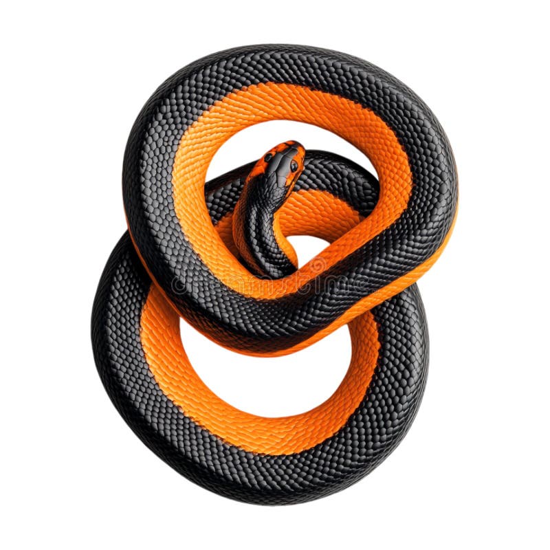 PNG Black Snake with Orange Stripes on Transparent Background Stock ...