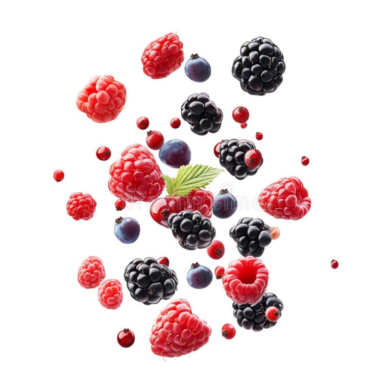 PNG Blue and Raspberry Falling from Top on Transparent Background - Ai ...