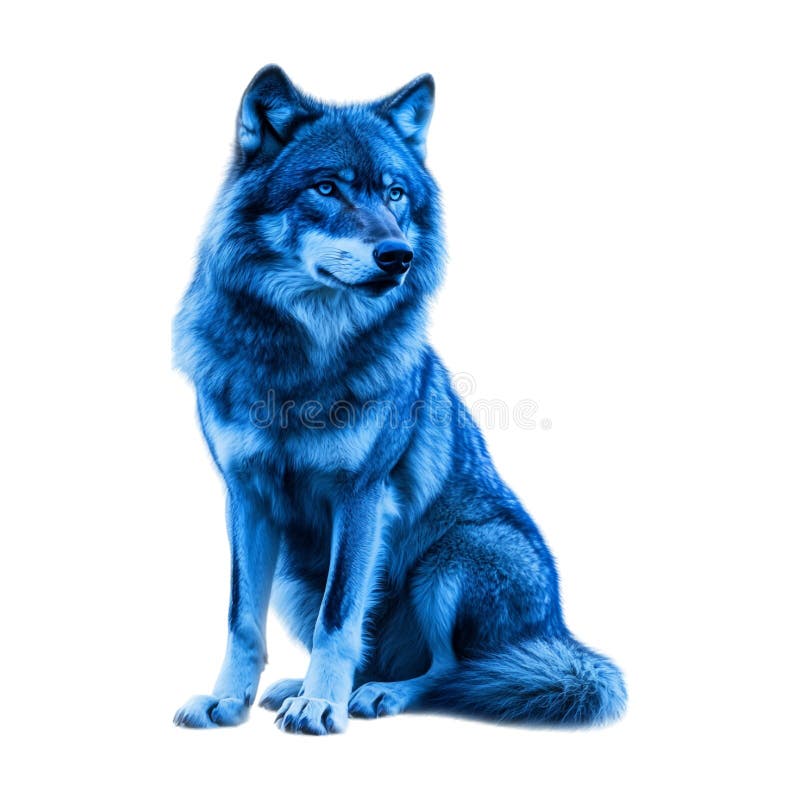 PNG Blue Wolf on Transparent Background - Ai Generated Stock ...