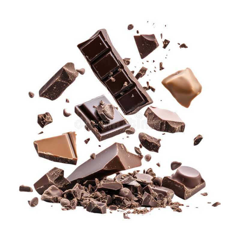 PNG Break Chocolates in Air on Transparent Background - Ai Generated ...