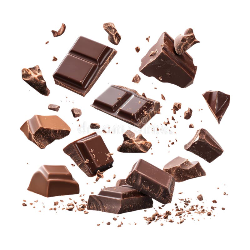 PNG Break Chocolates in Air on Transparent Background - Ai Generated ...