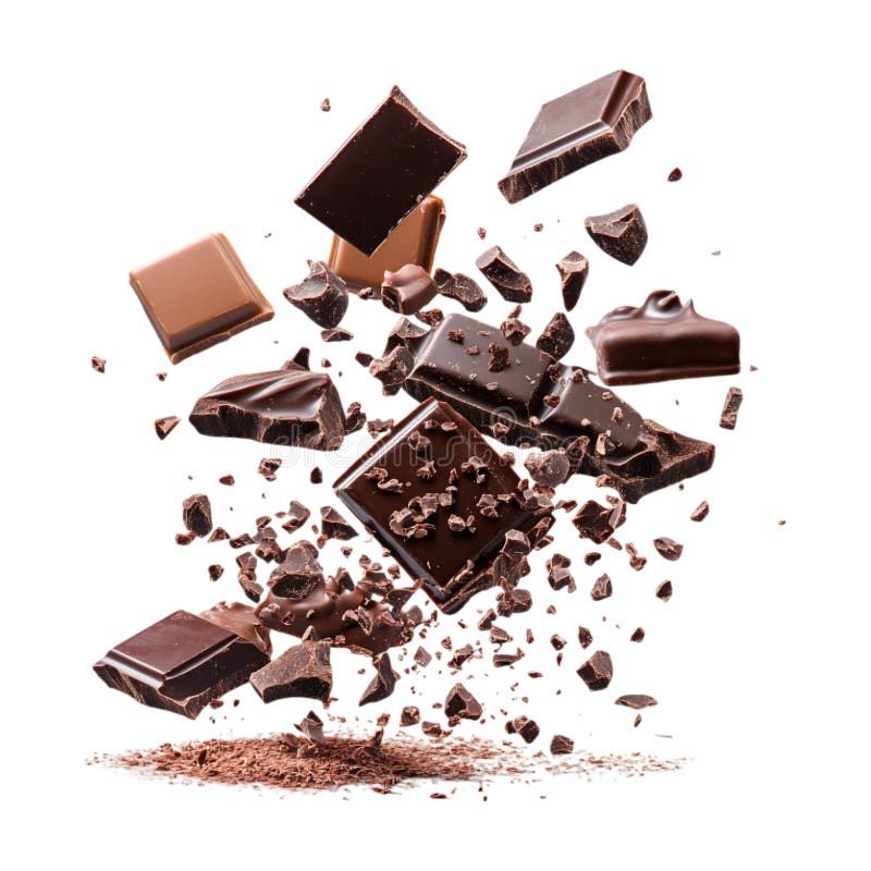 PNG Break Chocolates in Air on Transparent Background - Ai Generated ...