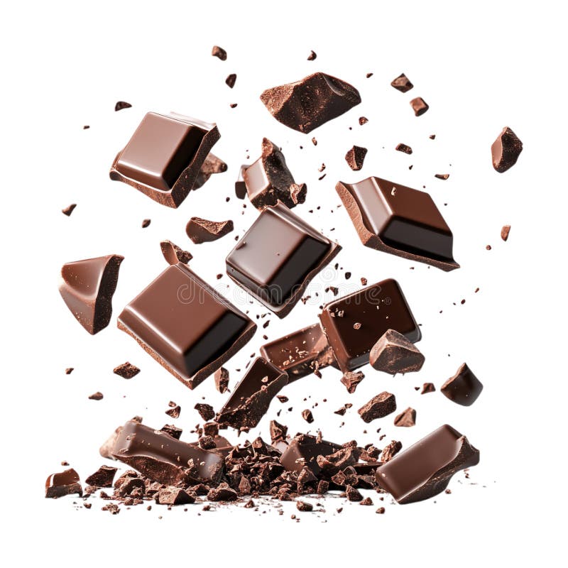 PNG Break Chocolates in Air on Transparent Background - Ai Generated ...