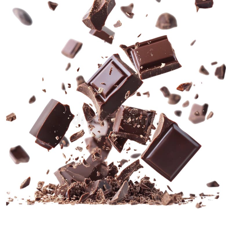 PNG Break Chocolates in Air on Transparent Background - Ai Generated ...