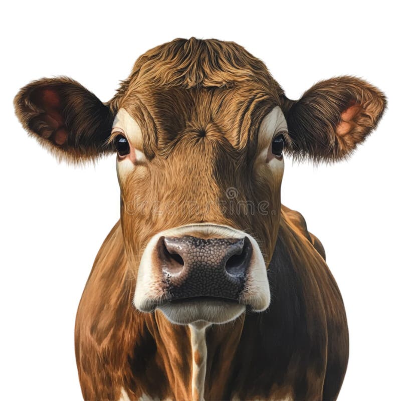 PNG Brown Cow Head on Transparent Background Stock Illustration ...