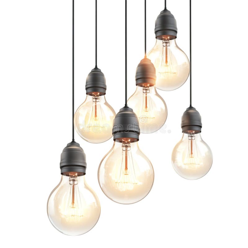 PNG Bulb Lights Against Transparent Back Ground Stock Illustration ...