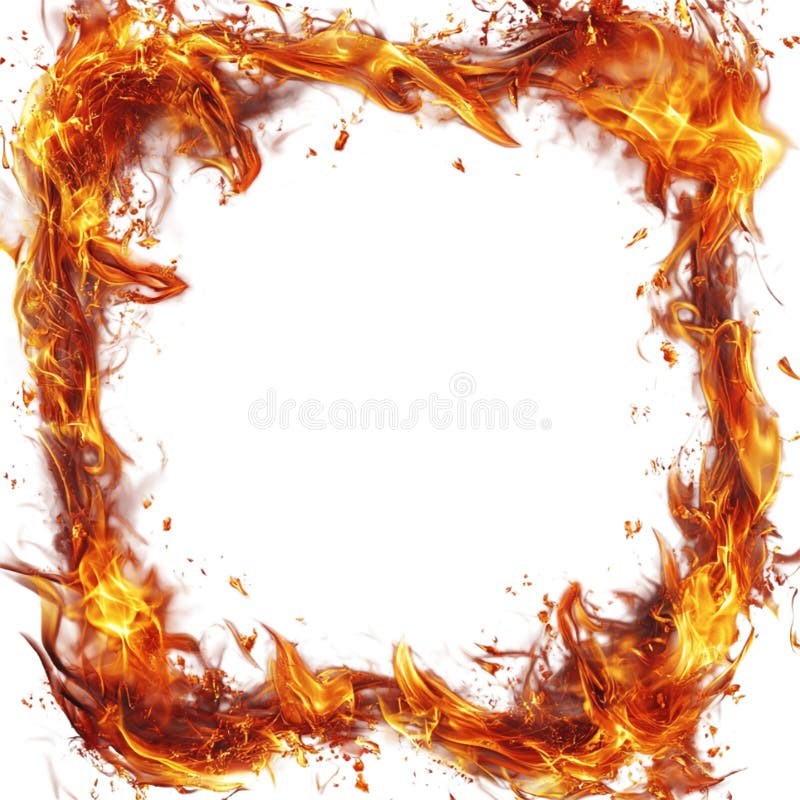 PNG Burning Flame Border on Transparent Background - Ai Generated Stock ...