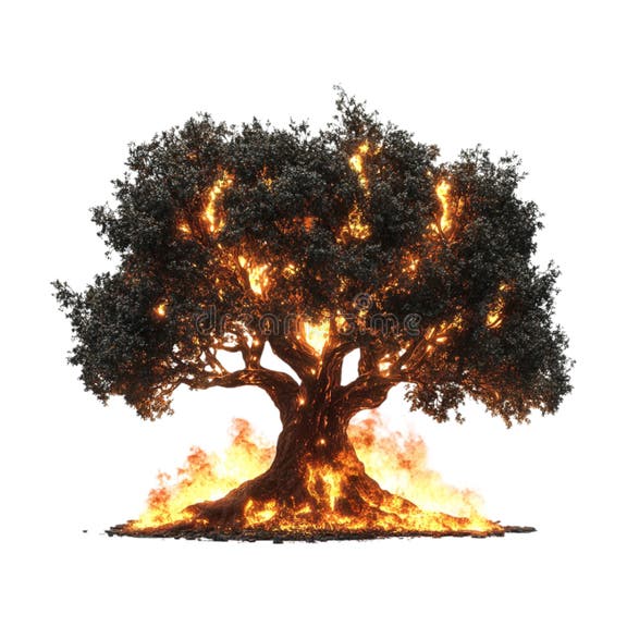 PNG Burning Tree on Transparent Background Stock Illustration ...