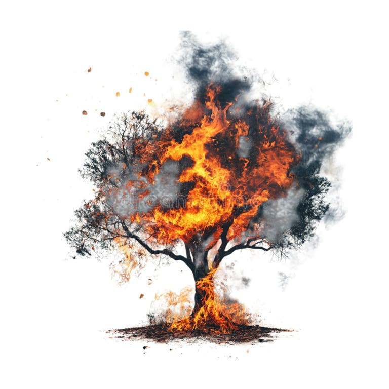 PNG Burning Tree on Transparent Background Stock Illustration ...