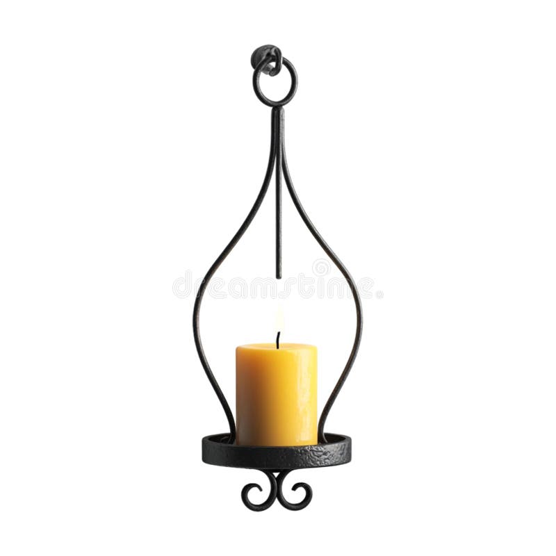 PNG Candle with Flame Hanging with Chain on Transparent Background - Ai ...