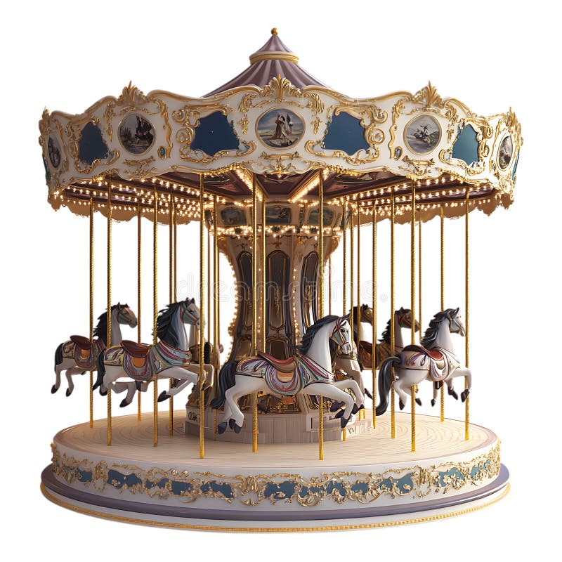 PNG Carousel Against a Transparent Background Stock Illustration ...