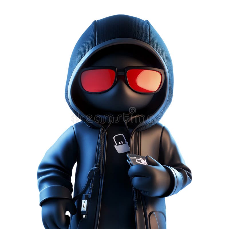 PNG Cartoon Hacker with Sunglasses on Transparent Background Stock ...