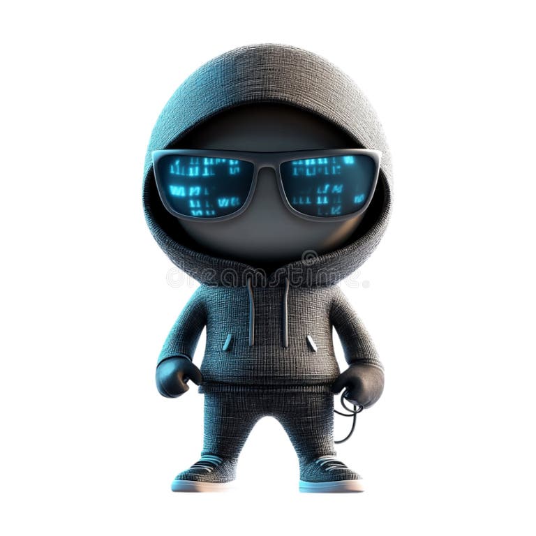 PNG Cartoon Hacker with Sunglasses on Transparent Background Stock ...