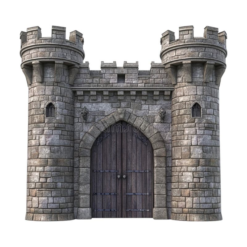 PNG Castle Gate with Towers on Transparent Background Stock ...
