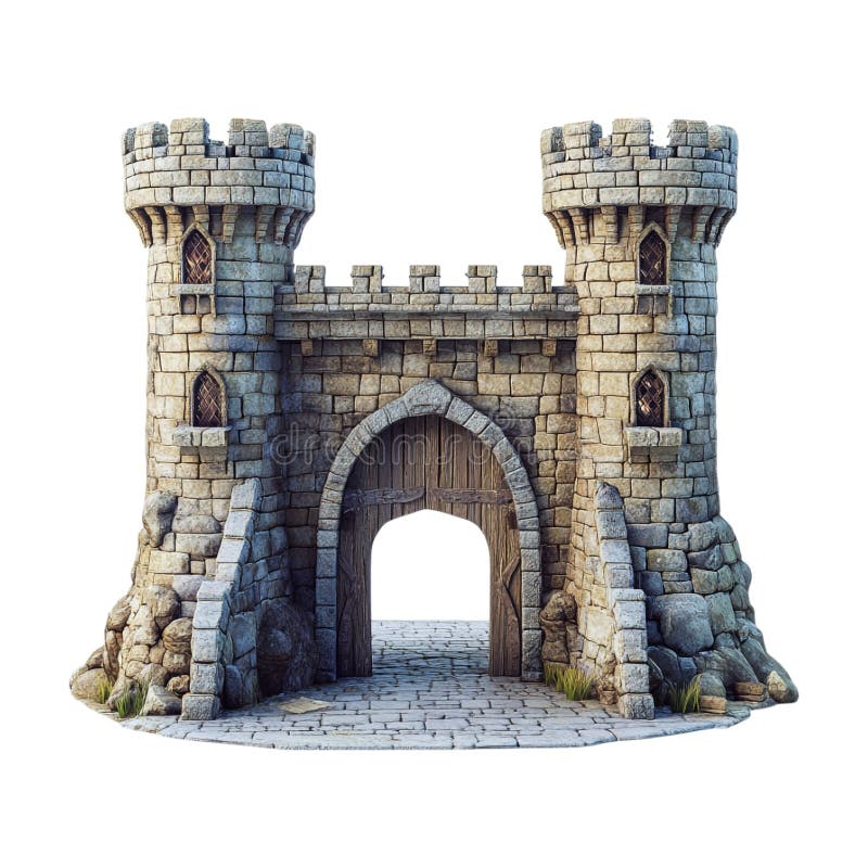 PNG Castle Gate with Towers on Transparent Background Stock ...