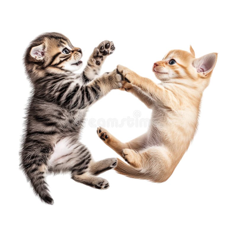 PNG 2 Cats Playing with Each Other on Transparent Background - Ai ...