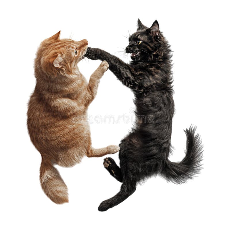 PNG 2 Cats Playing with Each Other on Transparent Background - Ai ...