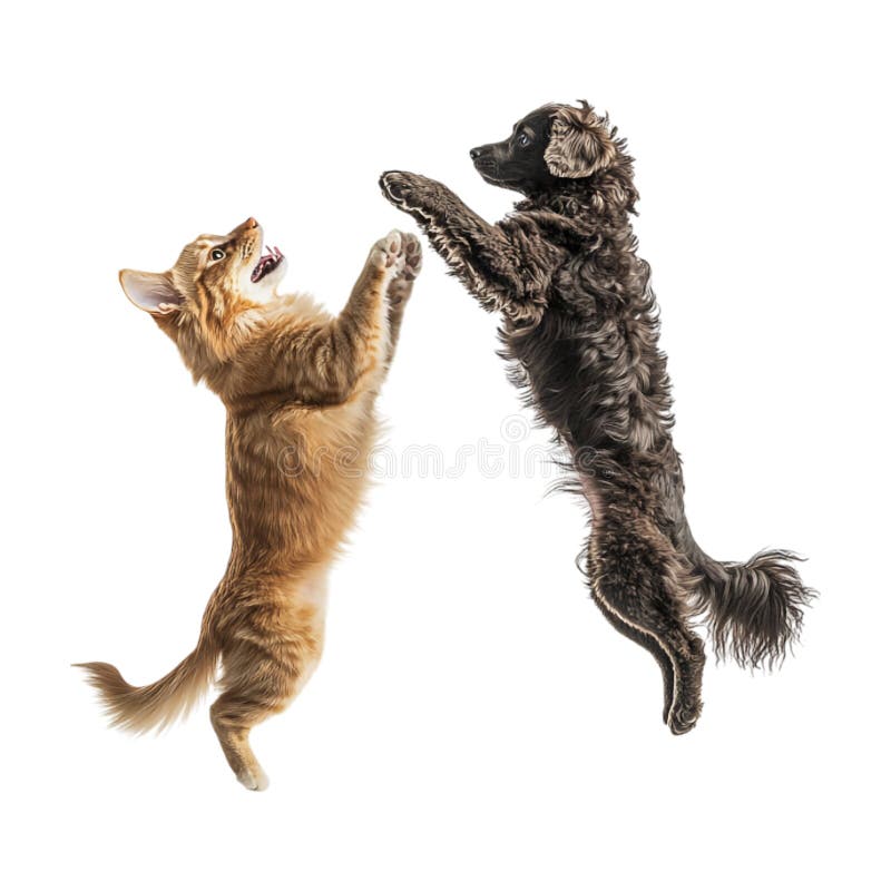 PNG 2 Cats Playing with Each Other on Transparent Background - Ai ...