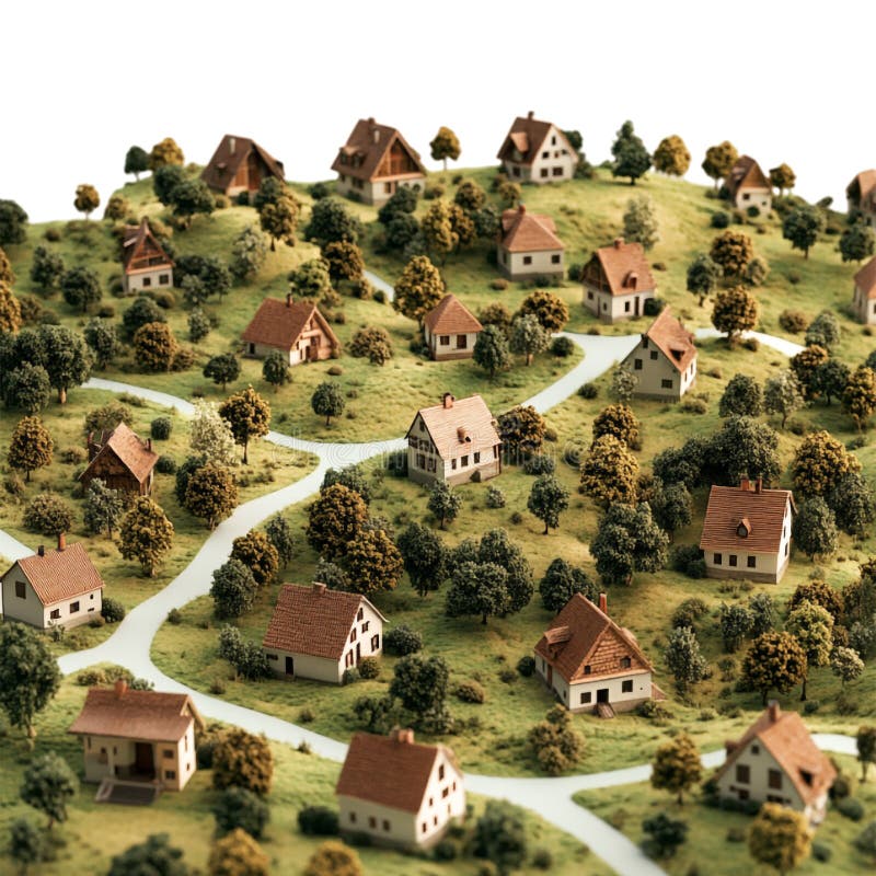 PNG Circular Village on Transparent Background Stock Illustration ...