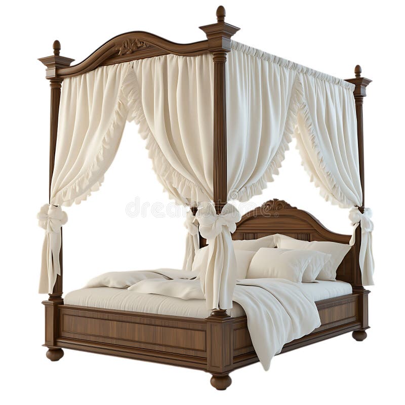 PNG Classic Canopy Bed on Transparent Background Stock Illustration ...