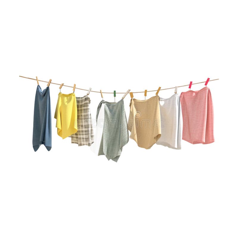 PNG Clothes Hanging on Wire on Transparent Background - Ai Generated ...