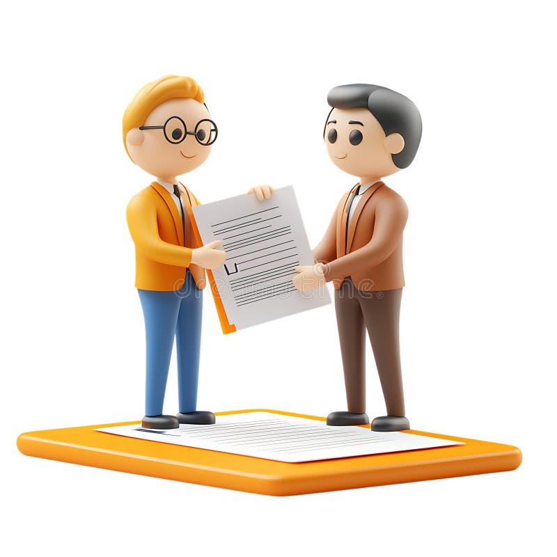 PNG Collaboration Two Colleagues Sharing a Document Teamwork Concept ...