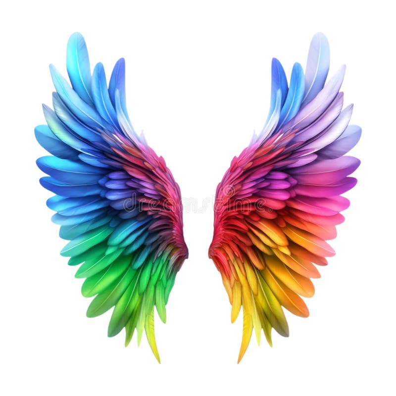 PNG Colorful Angel Wings on Transparent Background - Ai Generated Stock ...