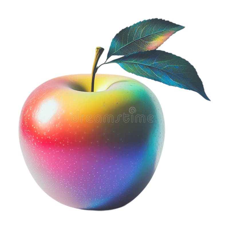 PNG Colorful Apple on Transparent Background Stock Illustration ...