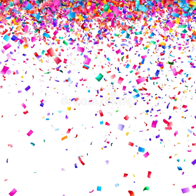 PNG Colorful Confetti Falling from Top on Transparent Background - Ai ...