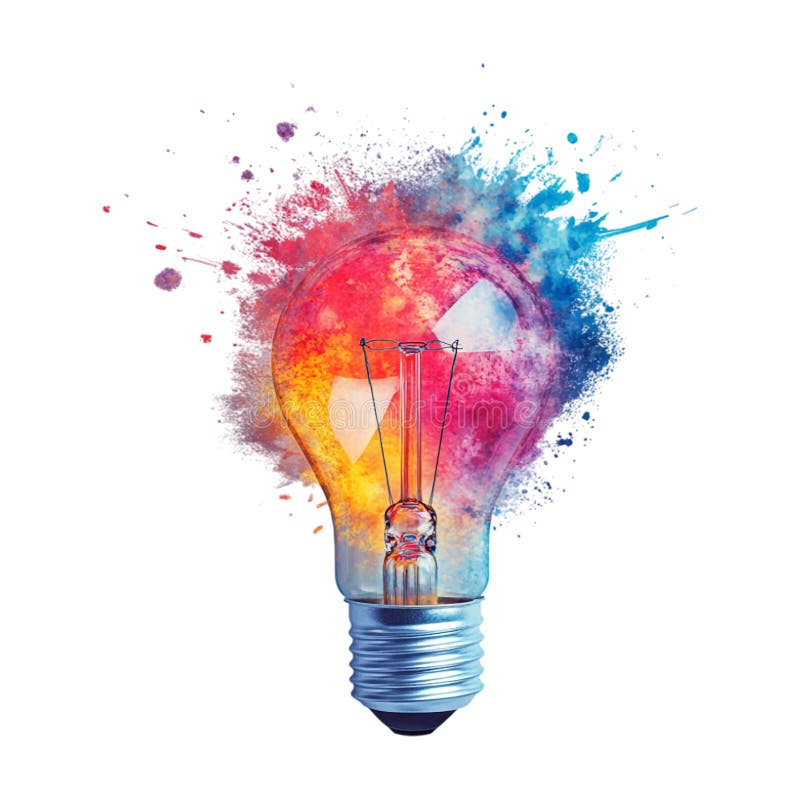 PNG Colorful Light Bulb on Transparent Background Stock Illustration ...