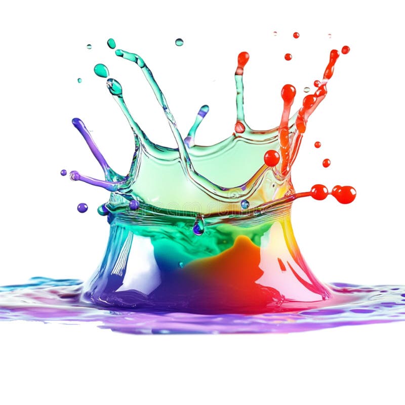 PNG Colorful Liquid Splash on Transparent Background - Ai Generated ...