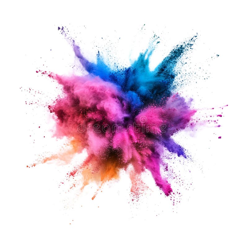 PNG Colorful Powder Splash on Transparent Background - Ai Generated ...