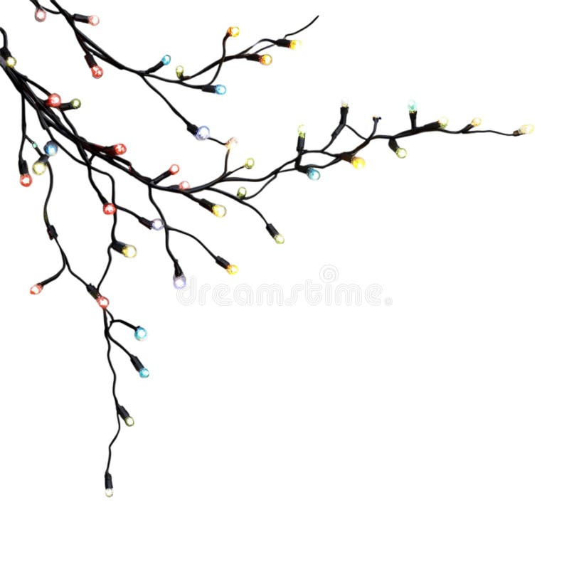 PNG Colorful String Lights on Transparent Background Stock Illustration ...
