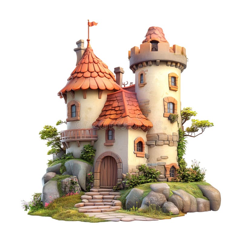 PNG Cute Castle 3D Cartoon on Transparent Background - Ai Generated ...