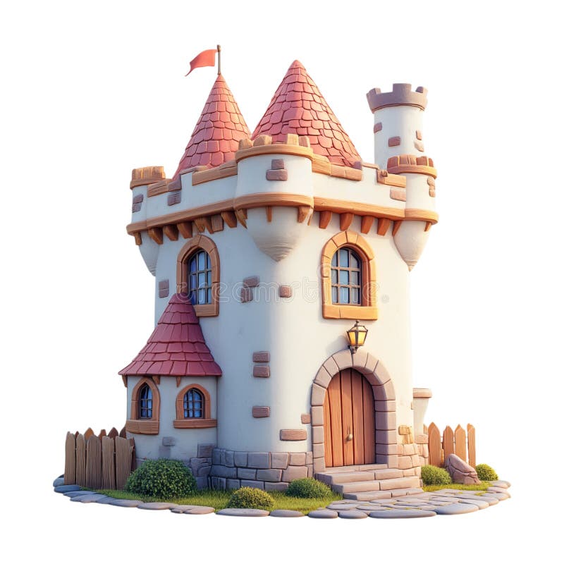 PNG Cute Castle 3D Cartoon on Transparent Background - Ai Generated ...