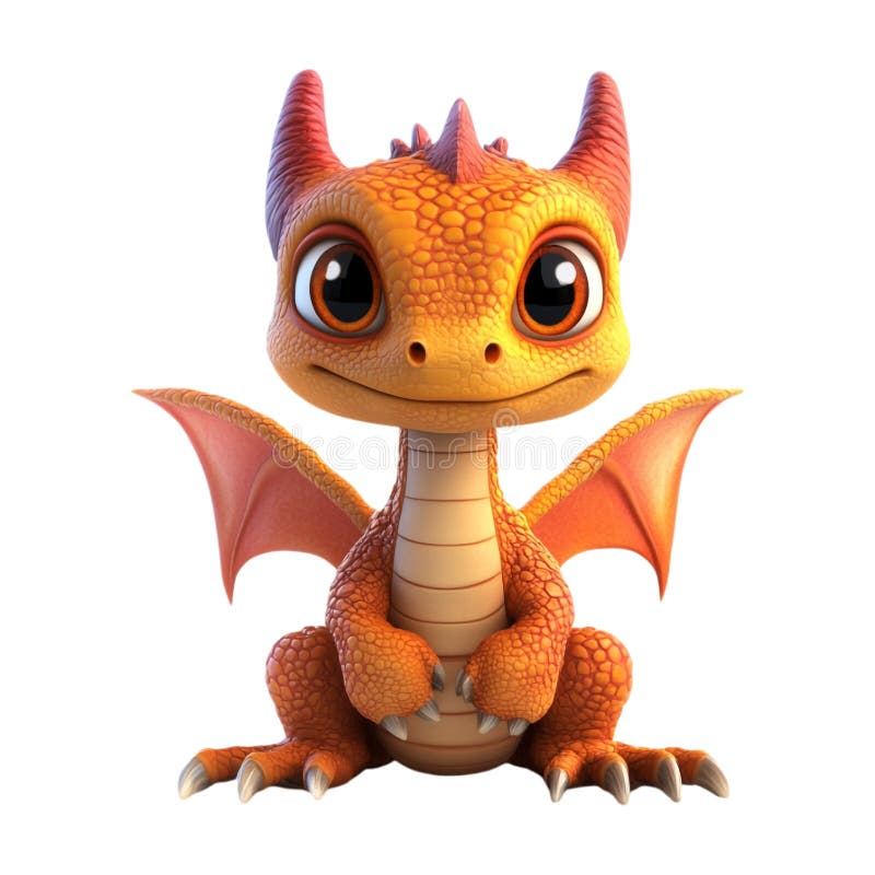 PNG Cute Dragon Standing on Transparent Background - Ai Generated Stock ...