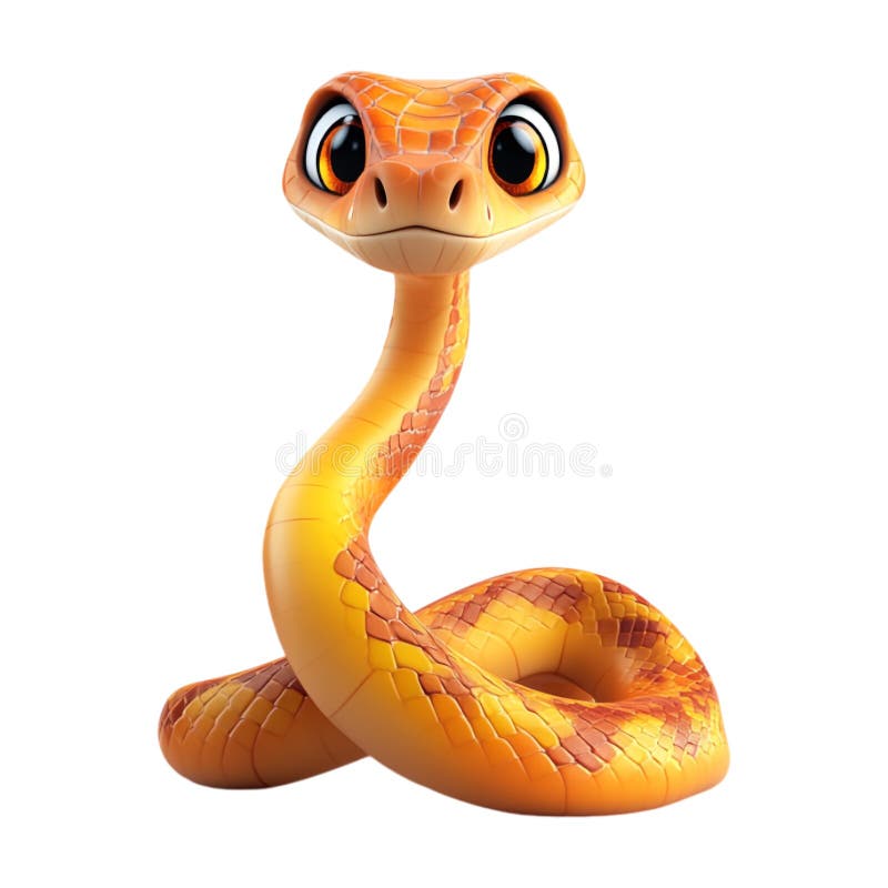 PNG Cute Snake Cartoon on Transparent Background - Ai Generated Stock ...