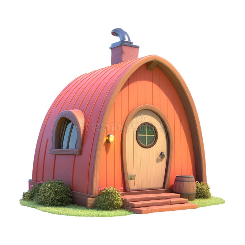 PNG 3D Cartoon Cottage Building on Transparent Background - Ai ...