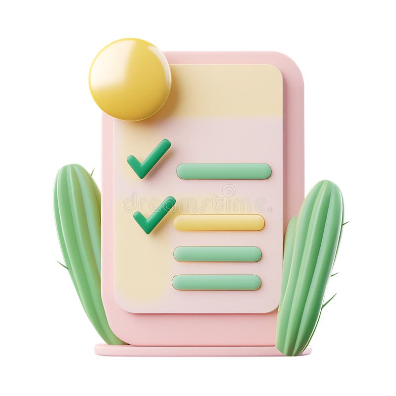 PNG 3D Checklist Productivity Planning and Goal Setting Visual Against ...