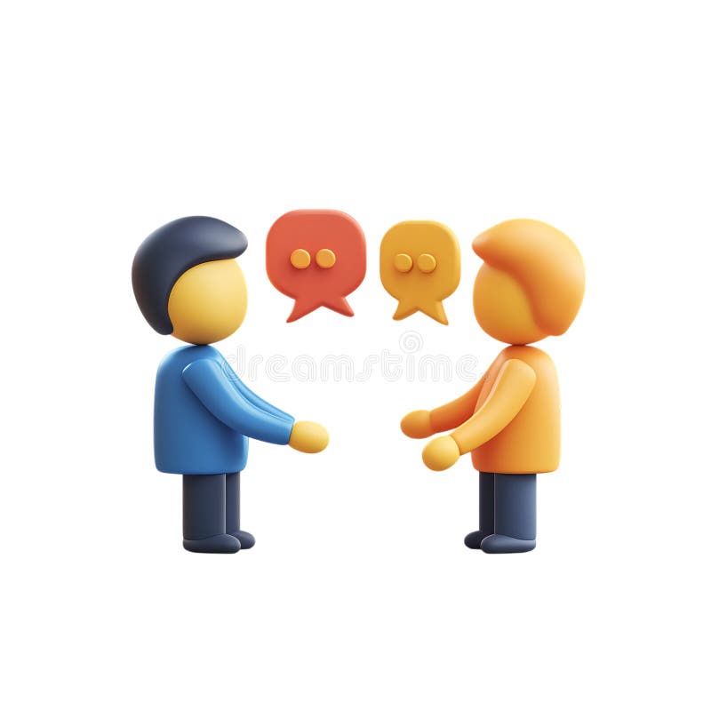 PNG 3D Render Effective Communication Two Figures Engaging in ...