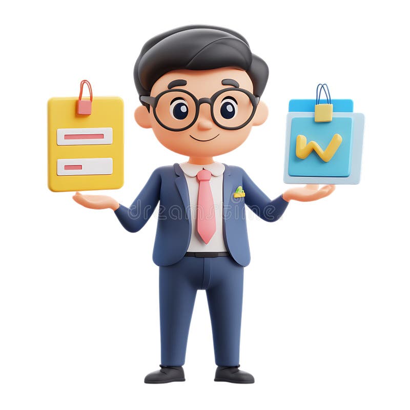 PNG 3D Rendered Businessman Decision Making Choice Checklist Task ...