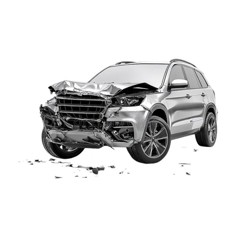 PNG Damage Accidental Car on Transparent Background - Ai Generated ...