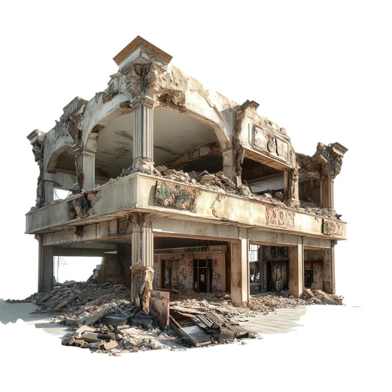 PNG Damage Building on Transparent Background - Ai Generated Stock ...