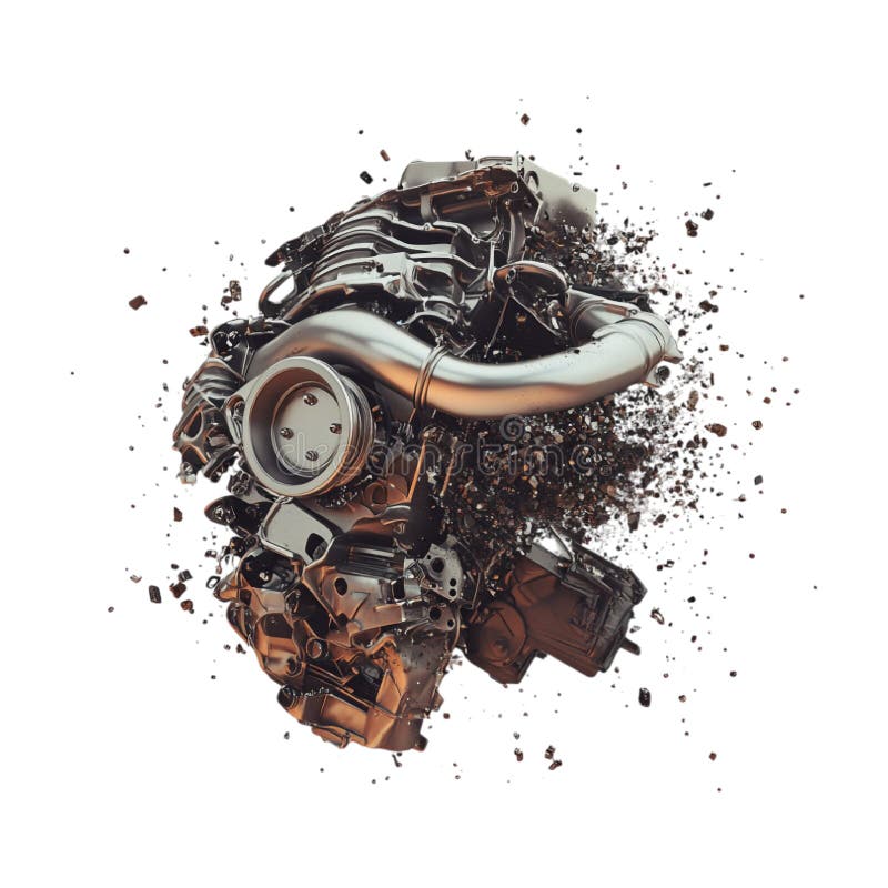 PNG Damaged Engine on Transparent Background - Ai Generated Stock ...