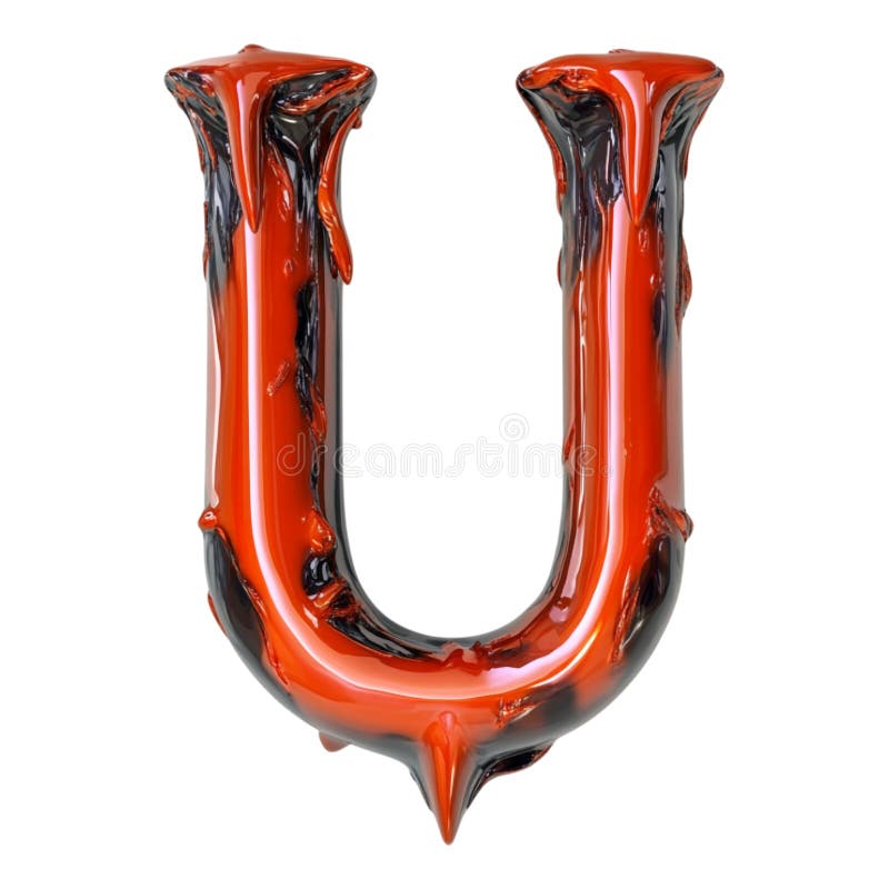 PNG Devilish Alphabet U Front View Isolated Against a Transparent ...