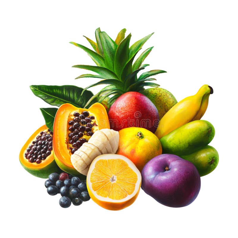 PNG Different Kind of Fruits Stack on Transparent Background - Ai ...