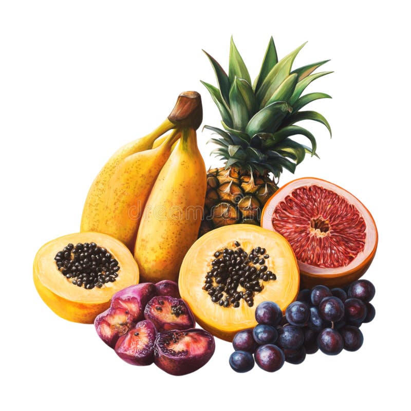 PNG Different Kind of Fruits Stack on Transparent Background - Ai ...