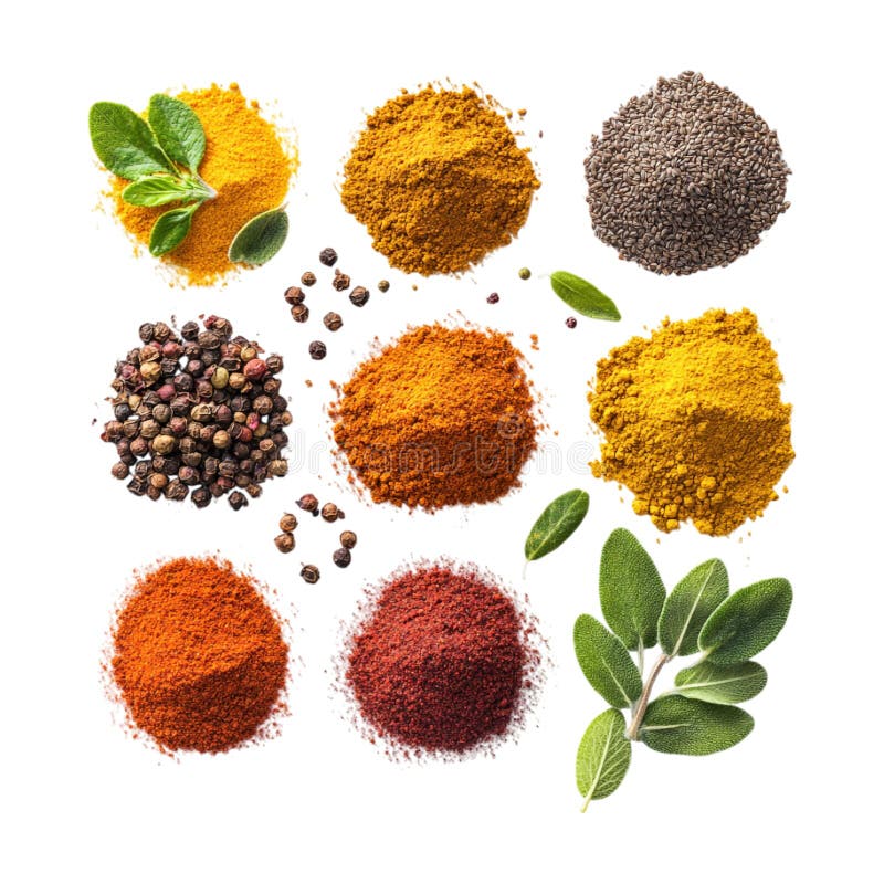 PNG Different Kind of Spices on Transparent Background - Ai Generated ...
