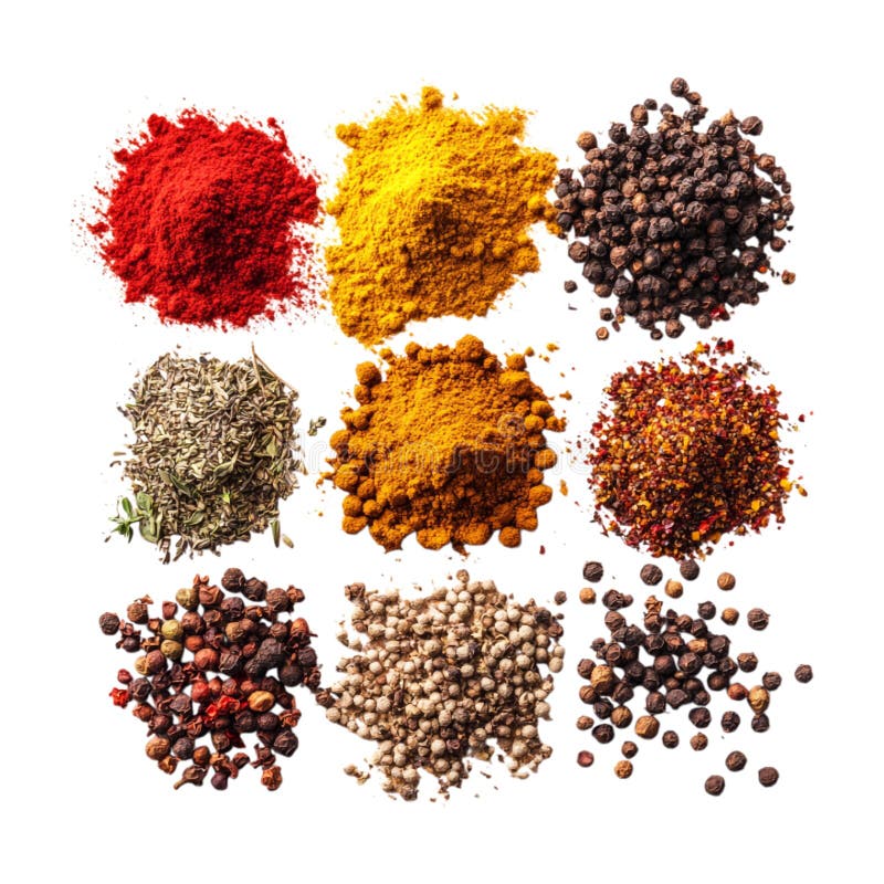PNG Different Kind of Spices on Transparent Background - Ai Generated ...