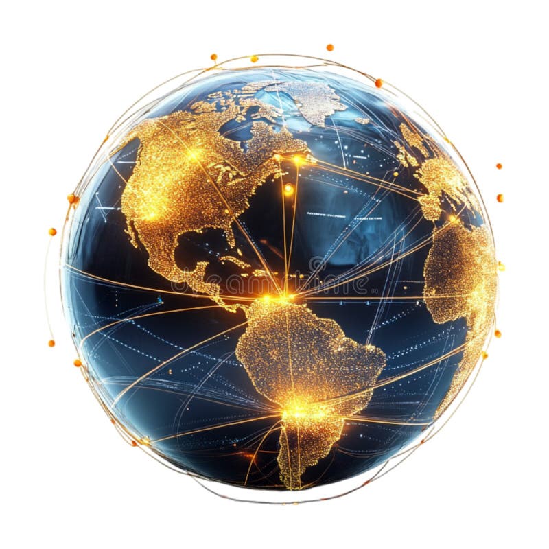 PNG Digital Connection Earth on Transparent Background - Ai Generated Stock Illustration ...